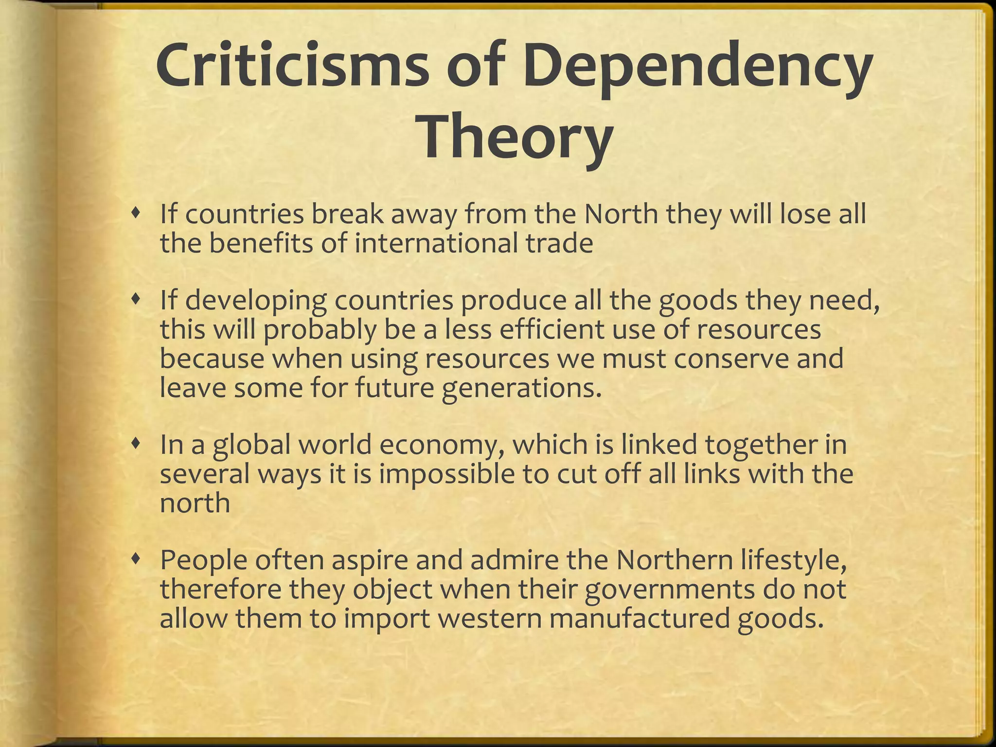 Critique of Dependency Theory | PPTX