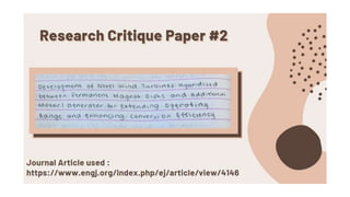 Critique Paper Example Power Point by GD | PPTX