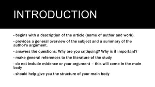 Critique Paper Example Power Point by GD | PPTX