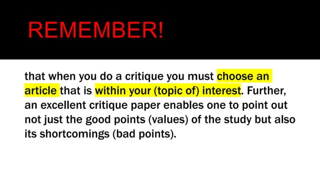 Critique Paper Example Power Point by GD | PPTX