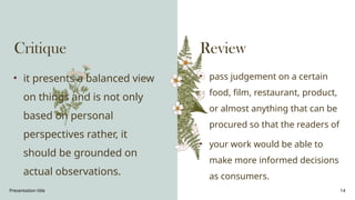 critique vs review for grade 12 Eapp.pptx