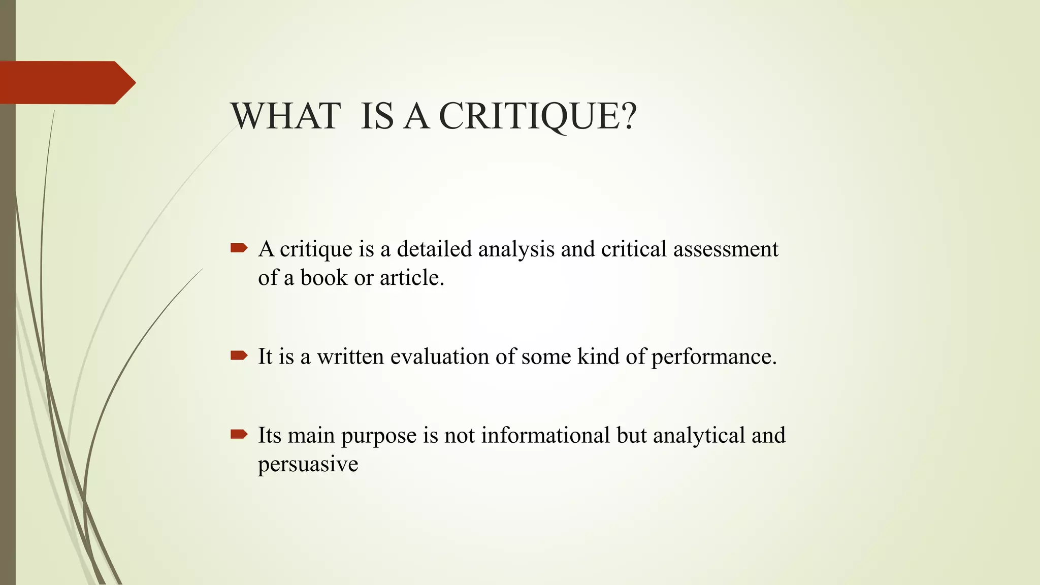 Critique writing | PPTX
