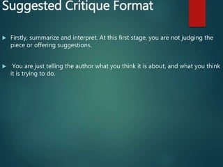 Critique writing article | PPTX
