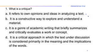 critiquing.pptx
