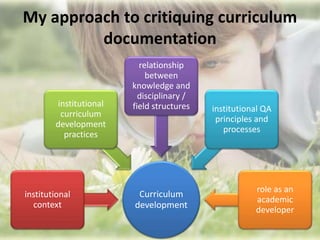 An approach to critiquing curriculum documentation | PPTX