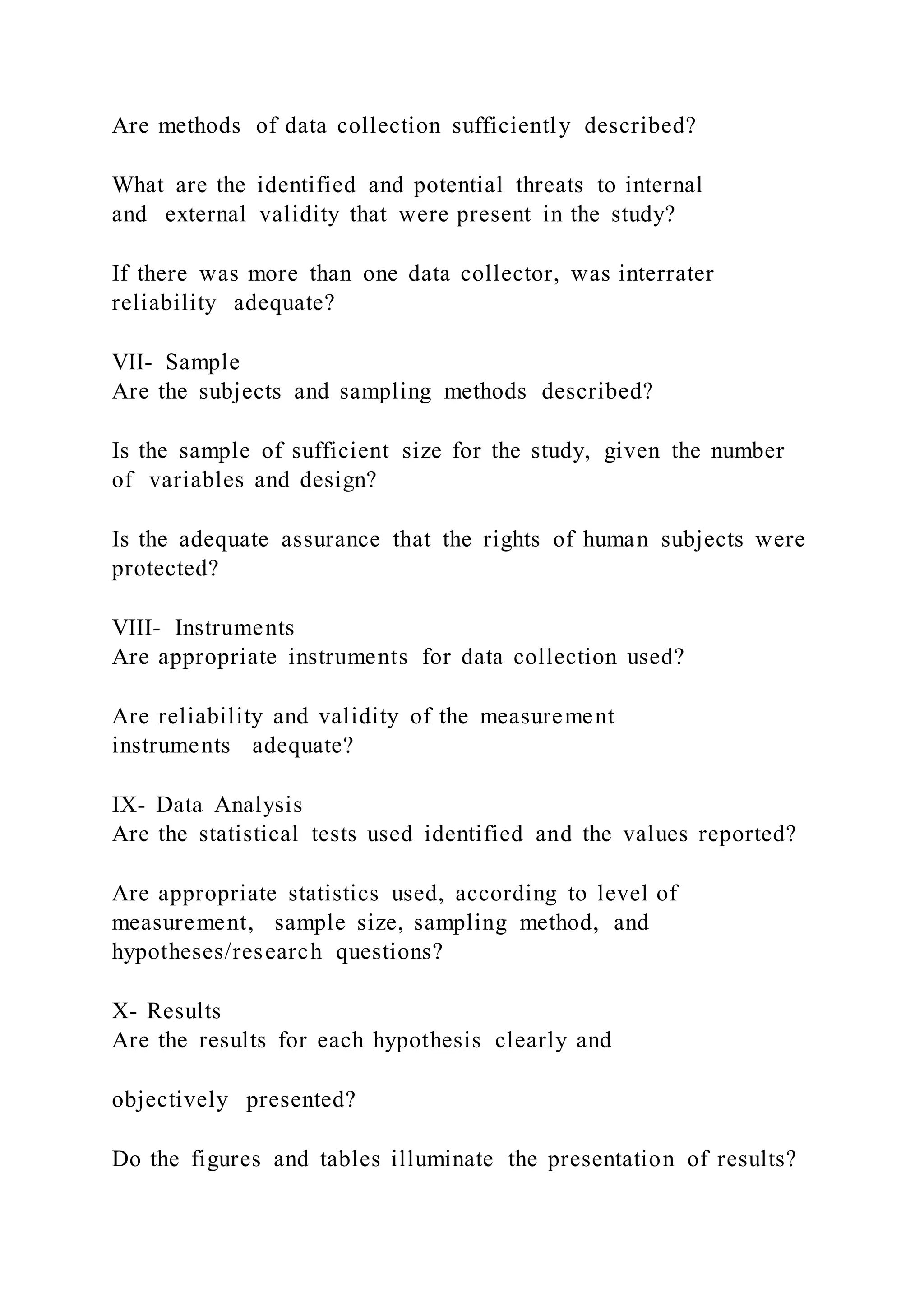 Critiquing Evaluation Criteria for Quantitative Research Artic | DOCX