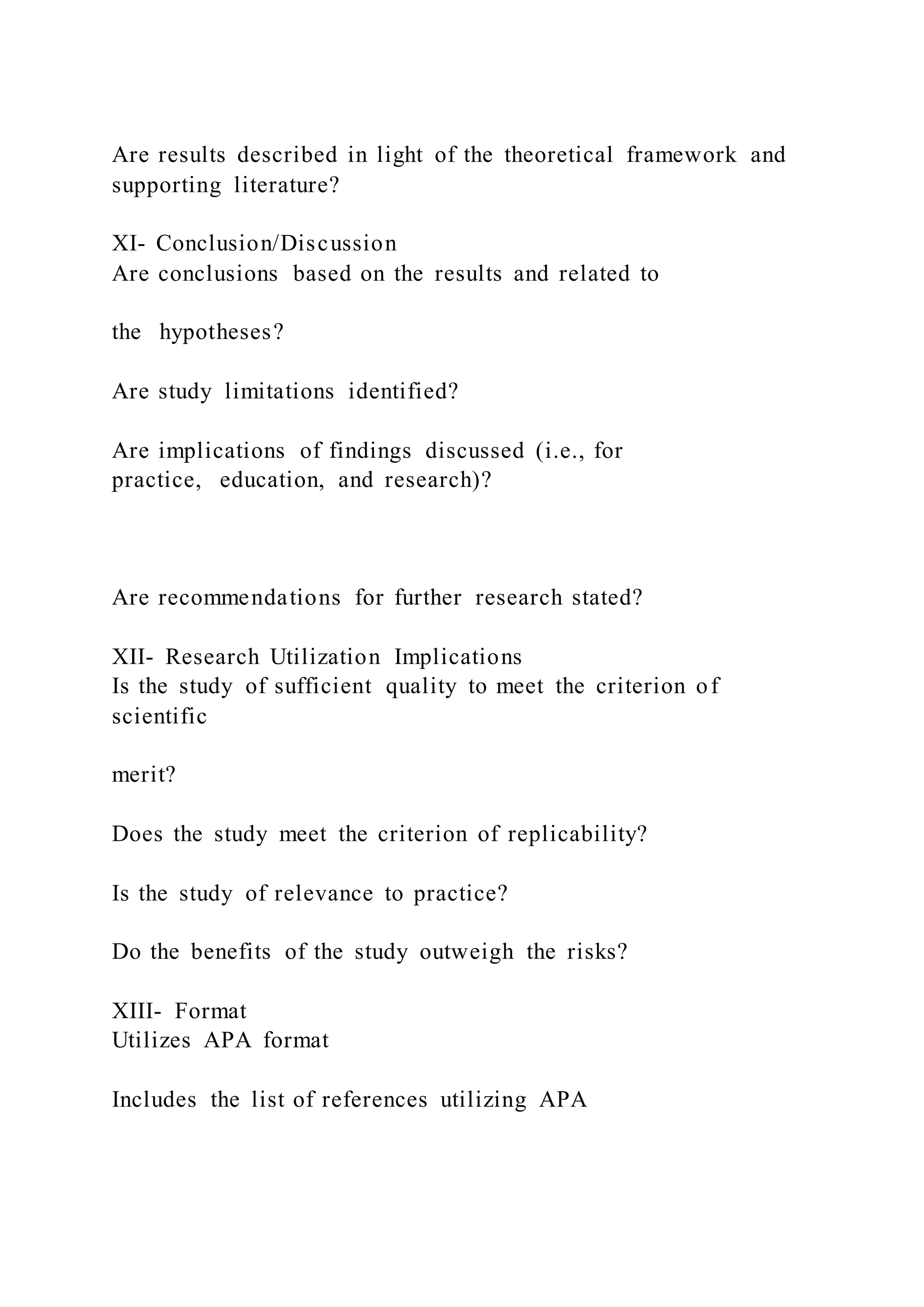 Critiquing Evaluation Criteria for Quantitative Research Artic | DOCX