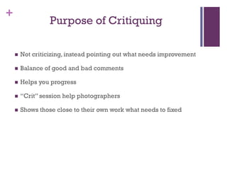 How to Critique Photography | PPTX