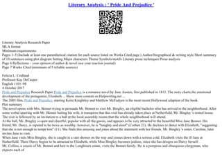 Critisicm On Pride And Prejudice Essay | PPT