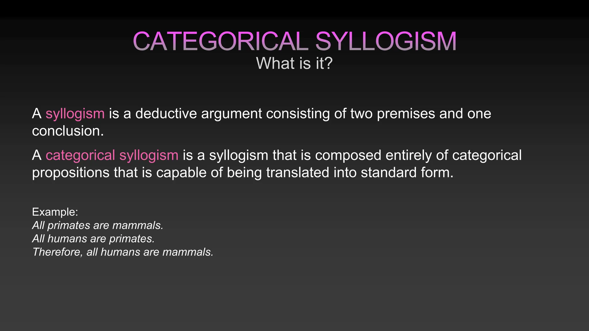 Critical thinking categorical syllogism pptx | PPT
