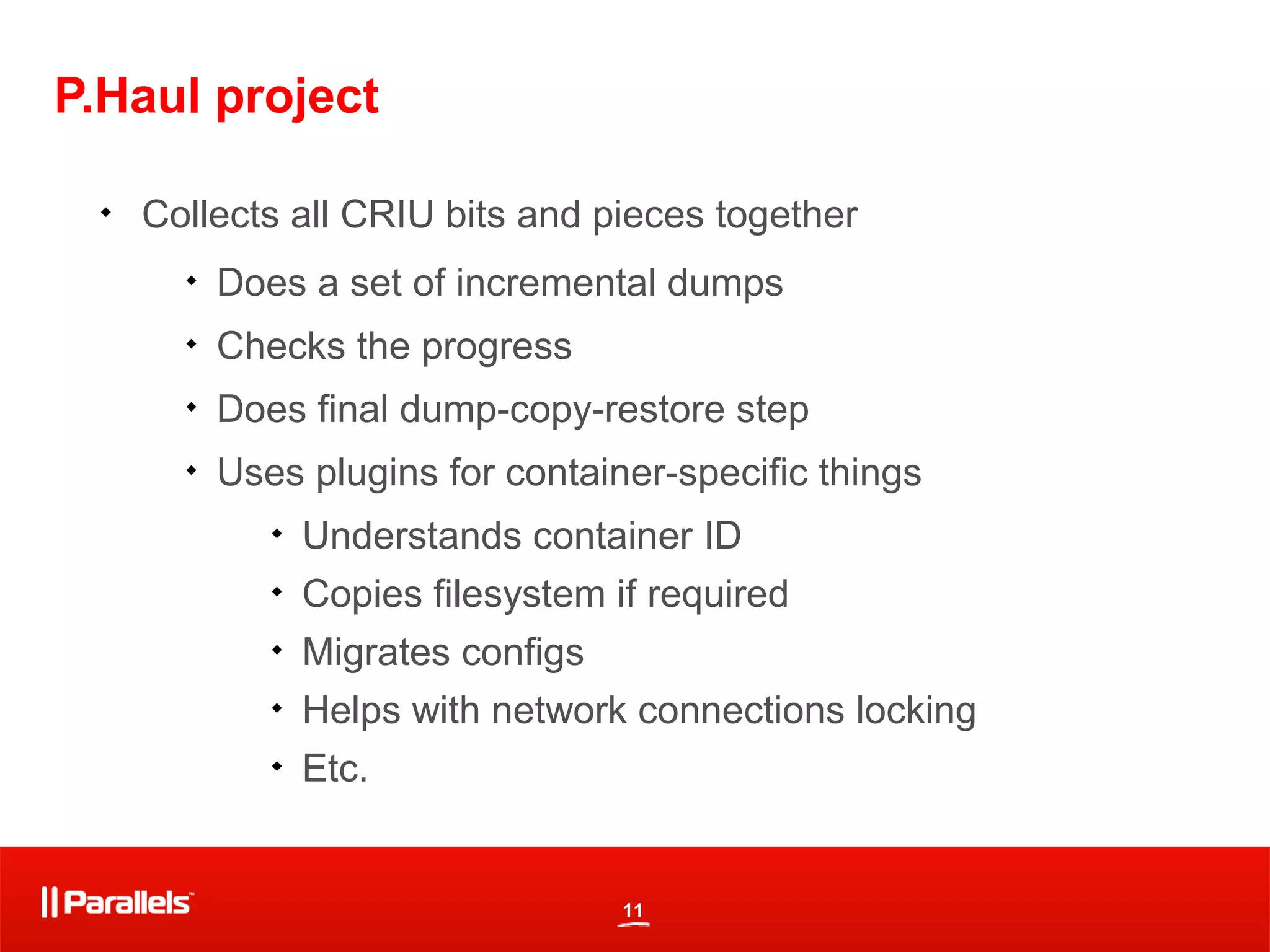 Checkpoint/restore of containers with CRIU | ODP