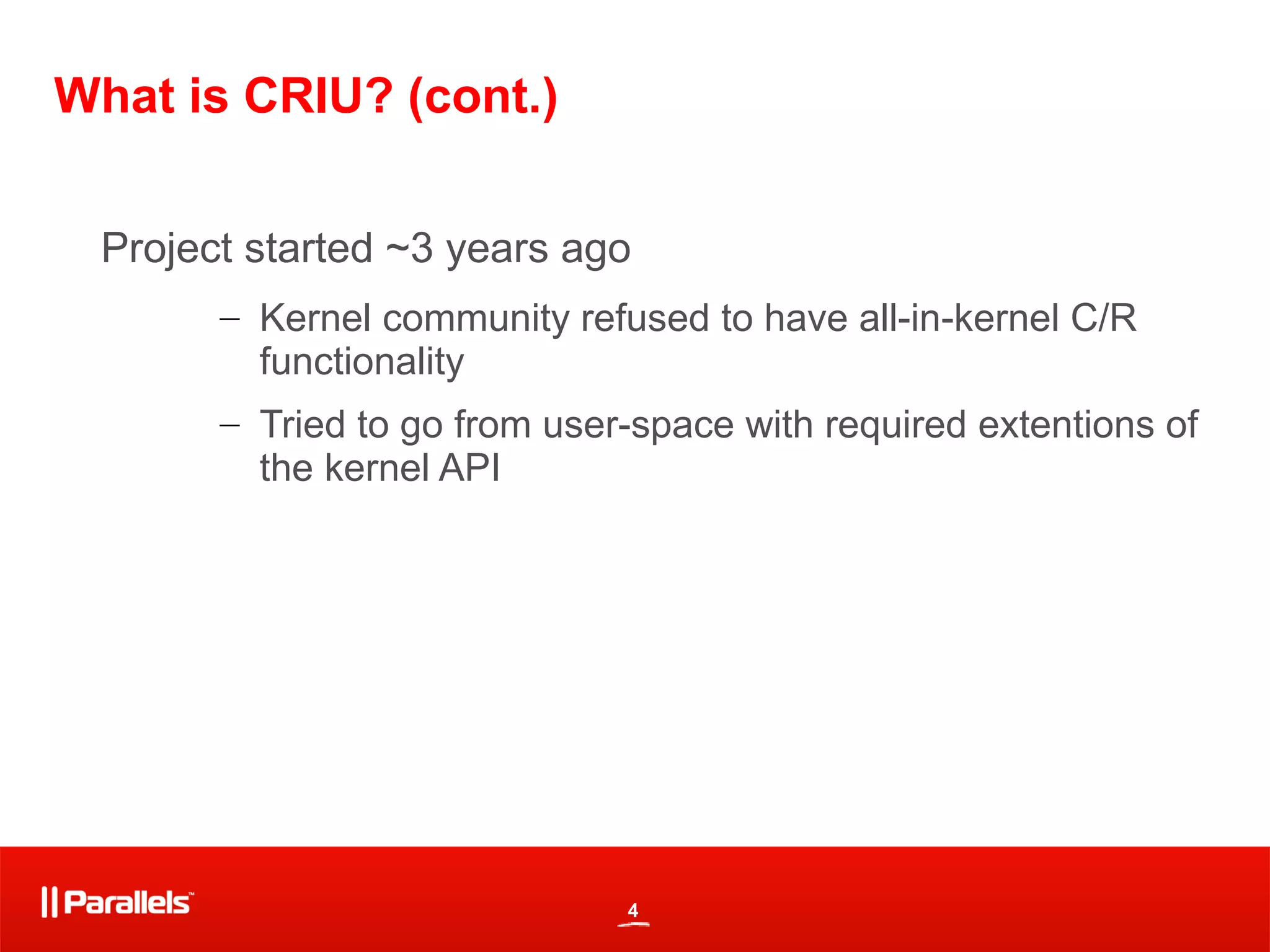 Checkpoint/restore of containers with CRIU | ODP