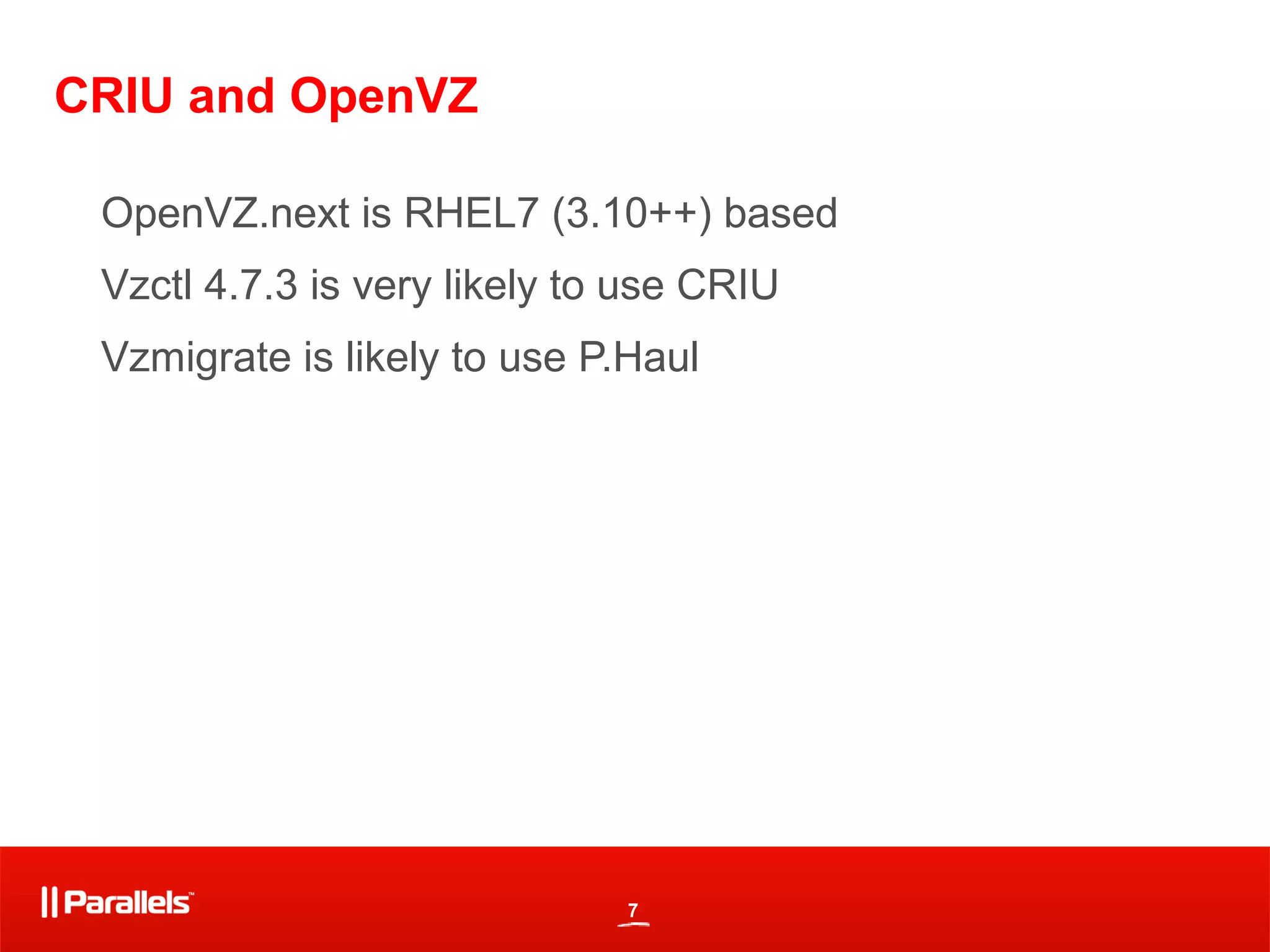 Checkpoint/restore of containers with CRIU | ODP