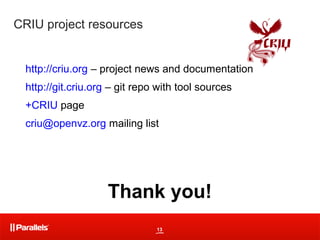 Checkpoint/restore of containers with CRIU | ODP