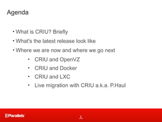 Checkpoint/restore of containers with CRIU | ODP