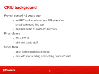 CRIU: Time and Space Travel Service for Linux Applications | PDF