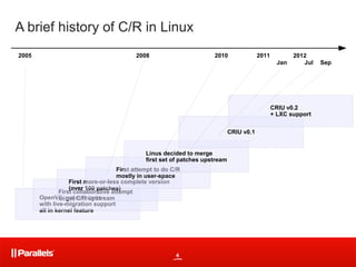 Checkpoint/Restore: are we there yet? | PPT