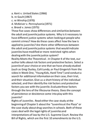 Crj 301 week 4 dq 2 juvenile trials | DOCX | Parenting Teens | Parenting