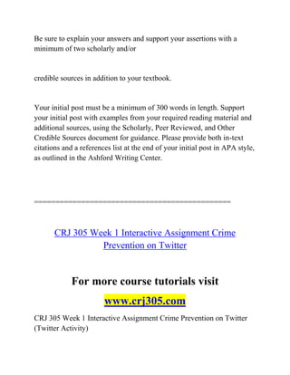 CRJ 305 Redefined Education--crj305.com