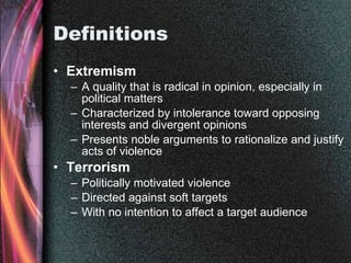 Crj3400 Terrorism Understandingthe Threat1&2 | PPS
