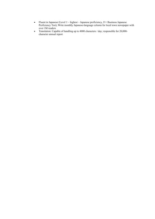 JET CIR Resume (MS Word) | PDF