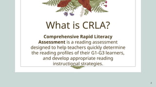 CRLA powerpoint presentation by Myra Lag | PPTX