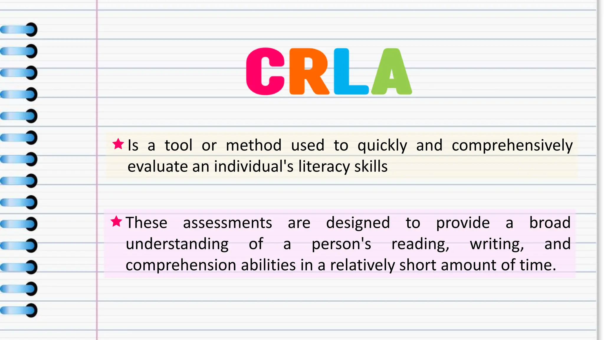 CRLA (Comprehensive Rapid Literacy Assessment) and Rapid Mathematics ...