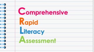 CRLA (Comprehensive Rapid Literacy Assessment) and Rapid Mathematics ...