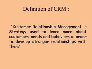 Consumer Relationship Management | PPTX