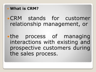 Customer Relationship Management (CRM) Presentation | PPTX