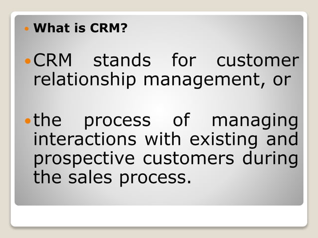 Customer Relationship Management (CRM) Presentation | PPTX | Sales ...