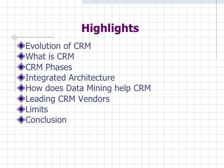 Crm evolution- crm phases