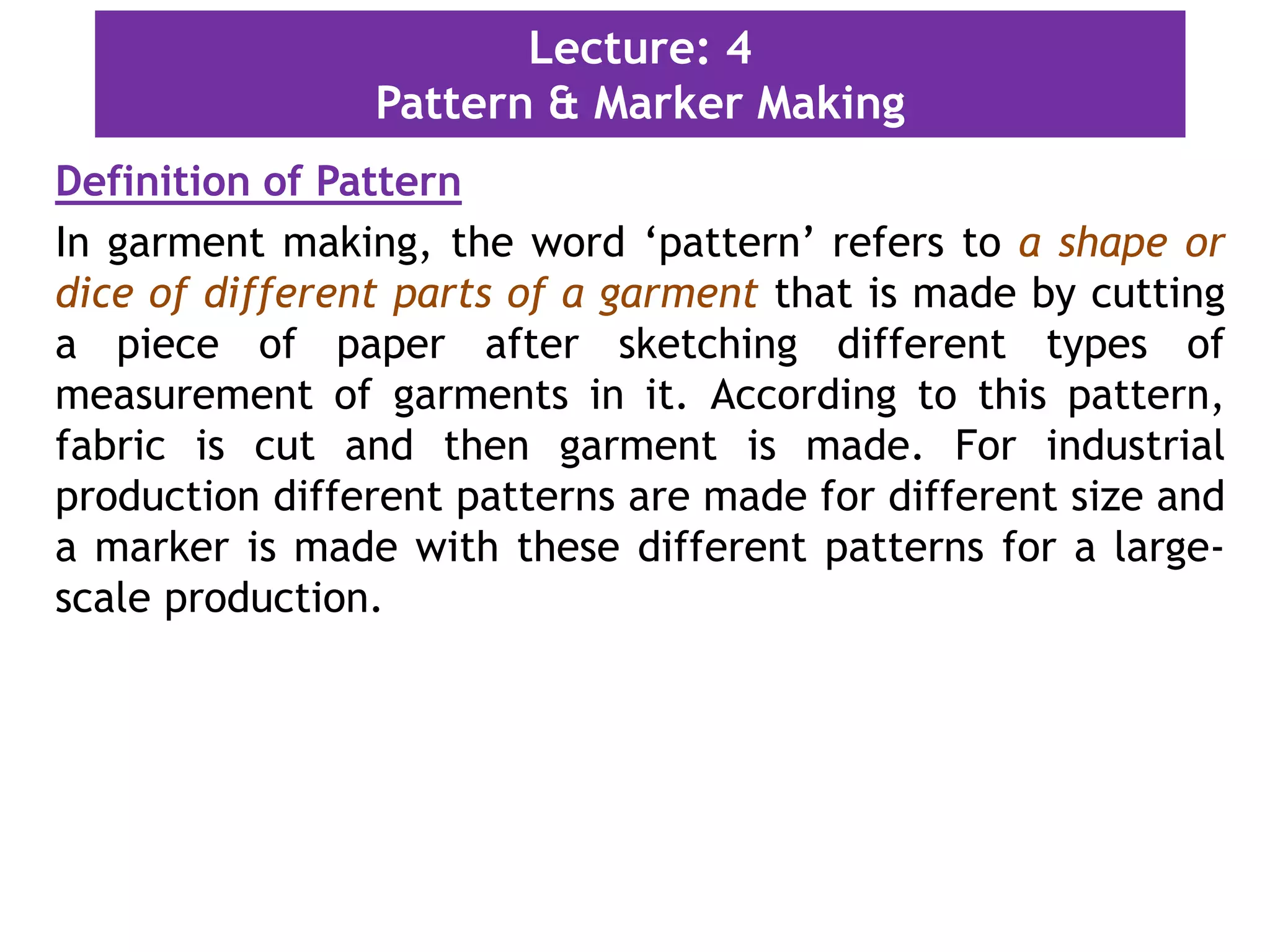 CRM-Lecture-04 (Pattern & Marker Making).pptx