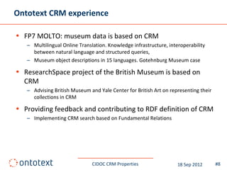 Types and Annotations for CIDOC CRM Properties - Presentation | PPT