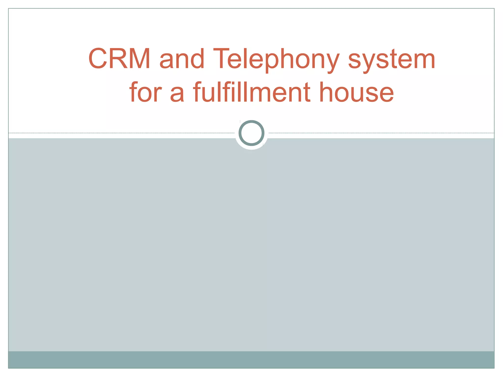 Crm telephony voip | PPT
