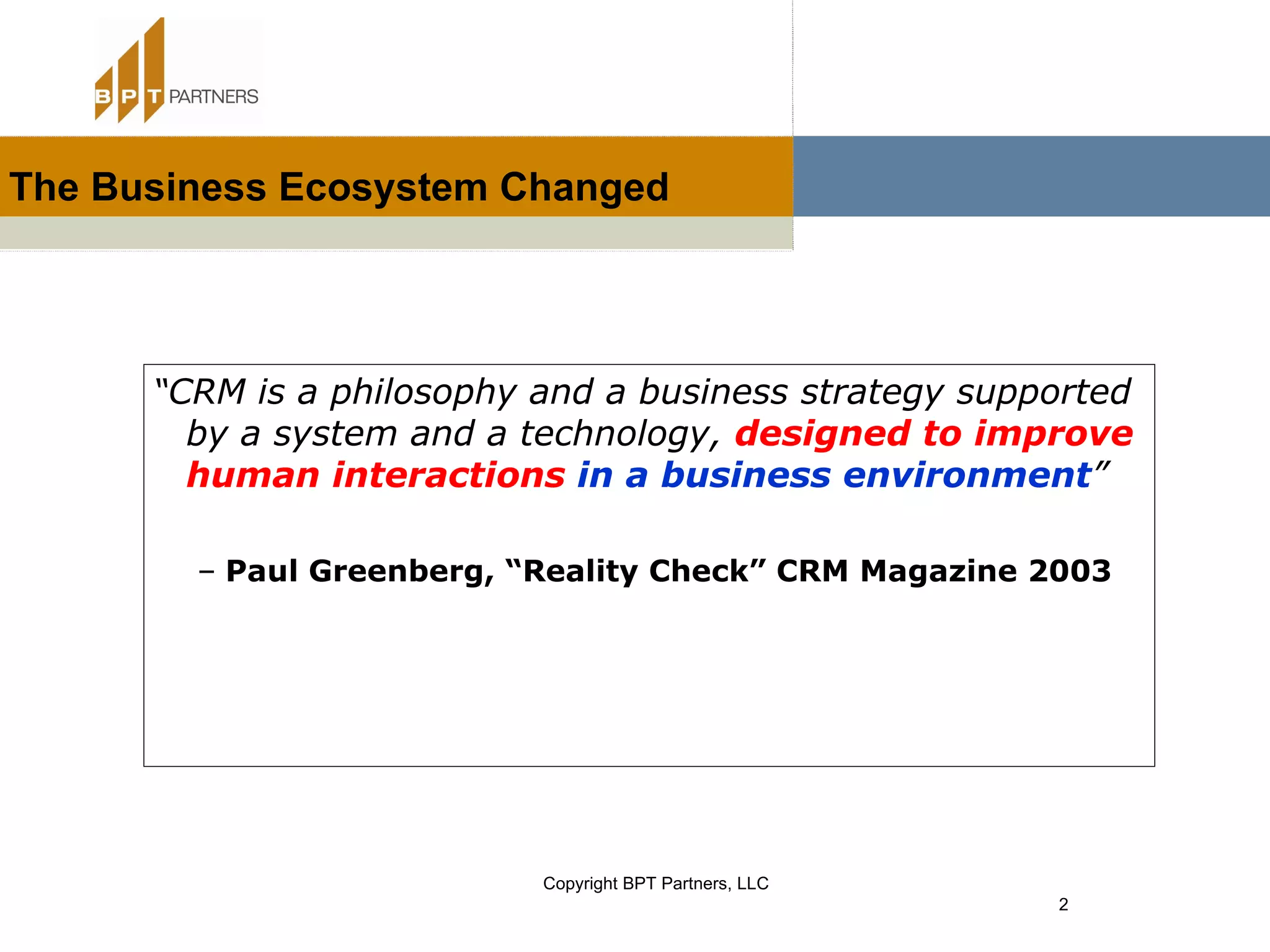 CRM & The Enterprise Value Chain | PPT