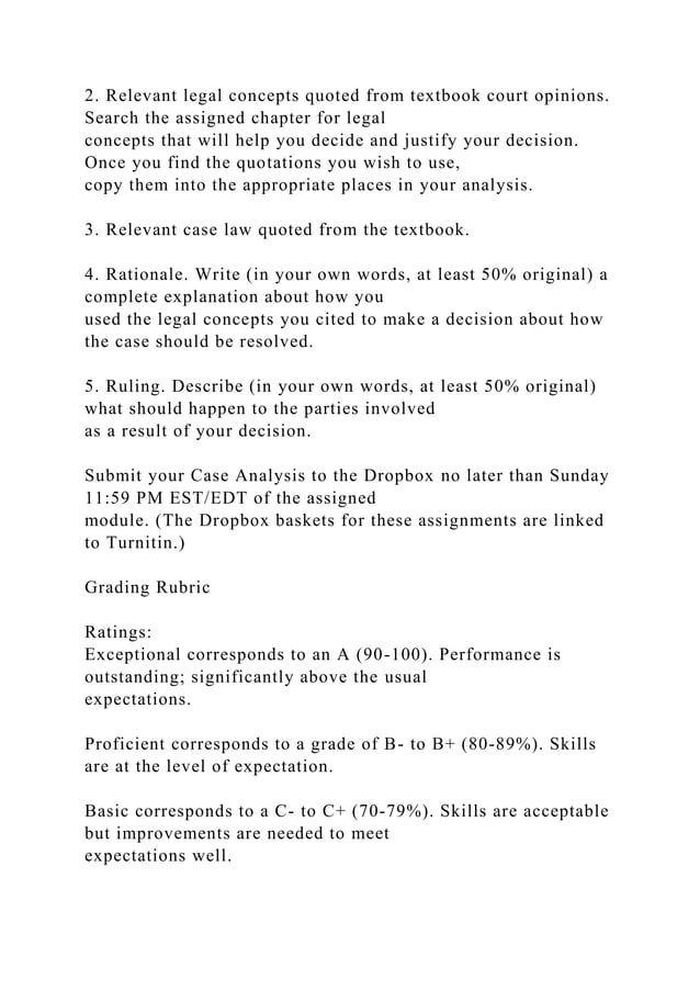 CRM 123 – Case Analysis Instructions Purpose The goals .docx | Law