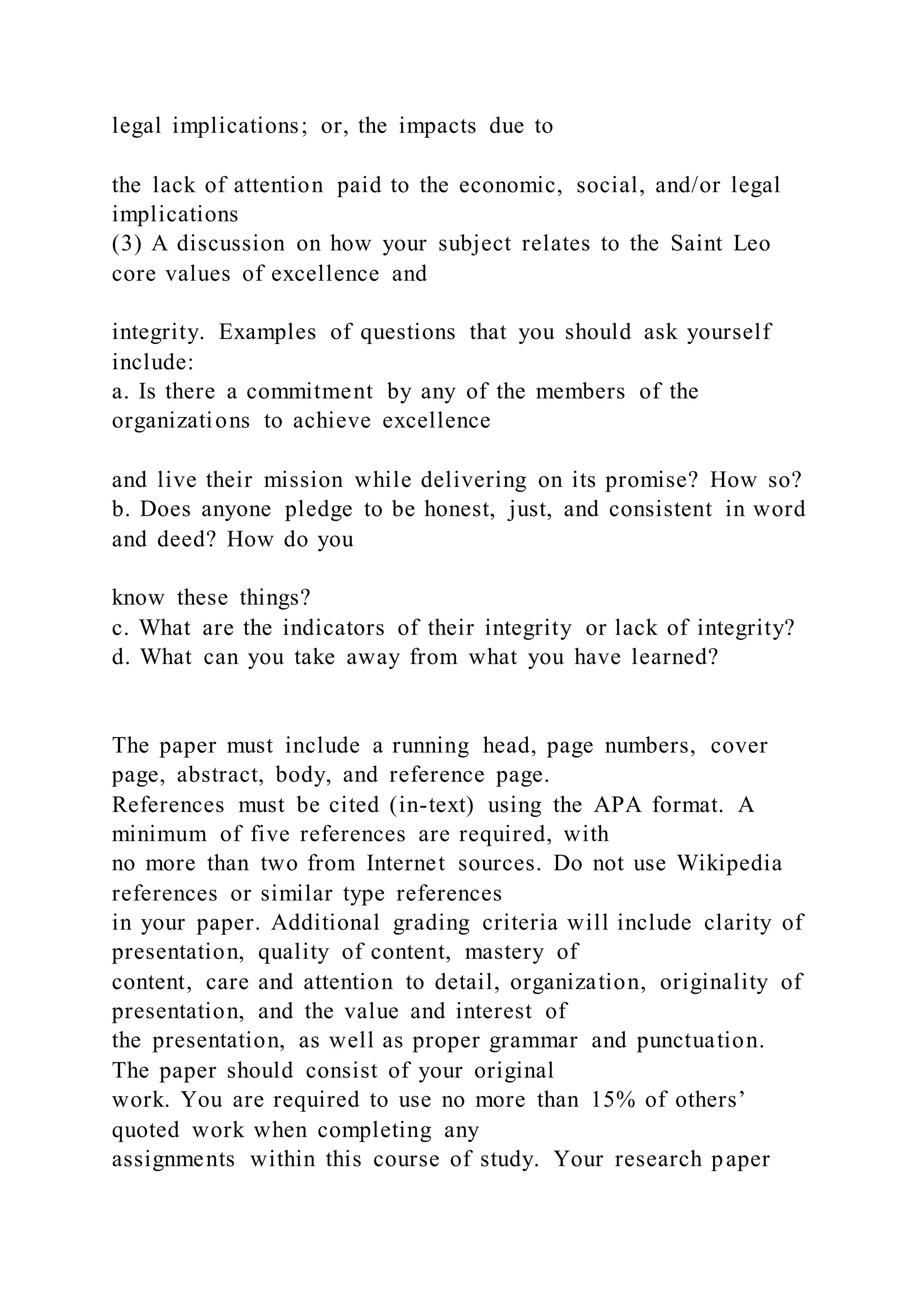 CRM 222 Research Paper Instructions and Rubric Students w | DOCX ...