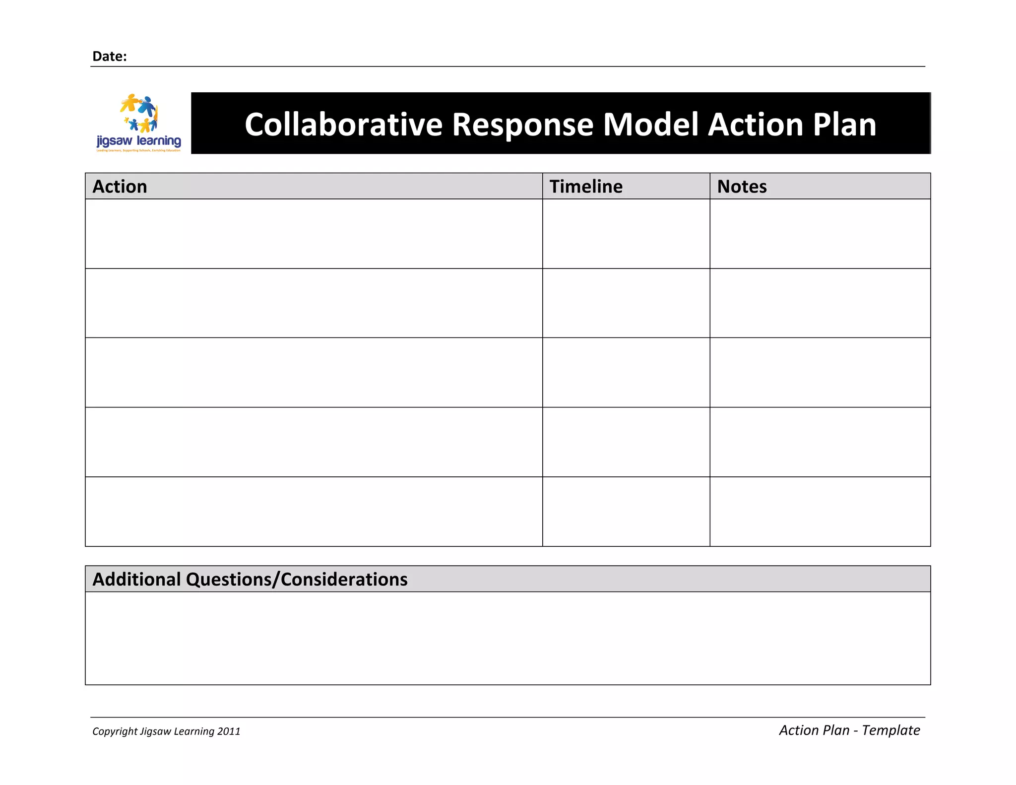Collaborative Response Model - Action Plan Template | PDF | Law