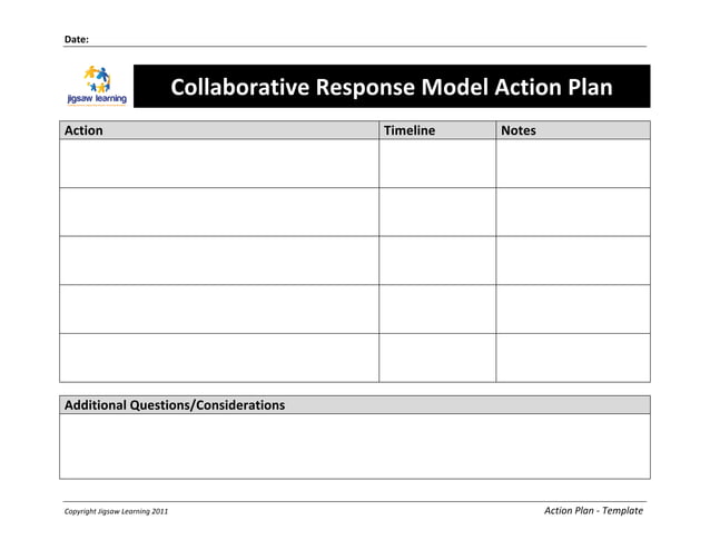 Collaborative Response Model - Action Plan Template | PDF