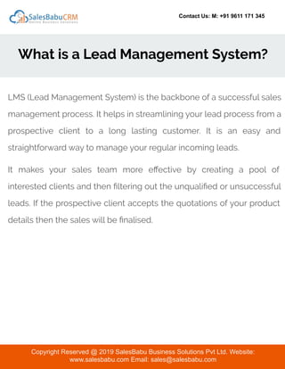 Crm and lead management | PDF
