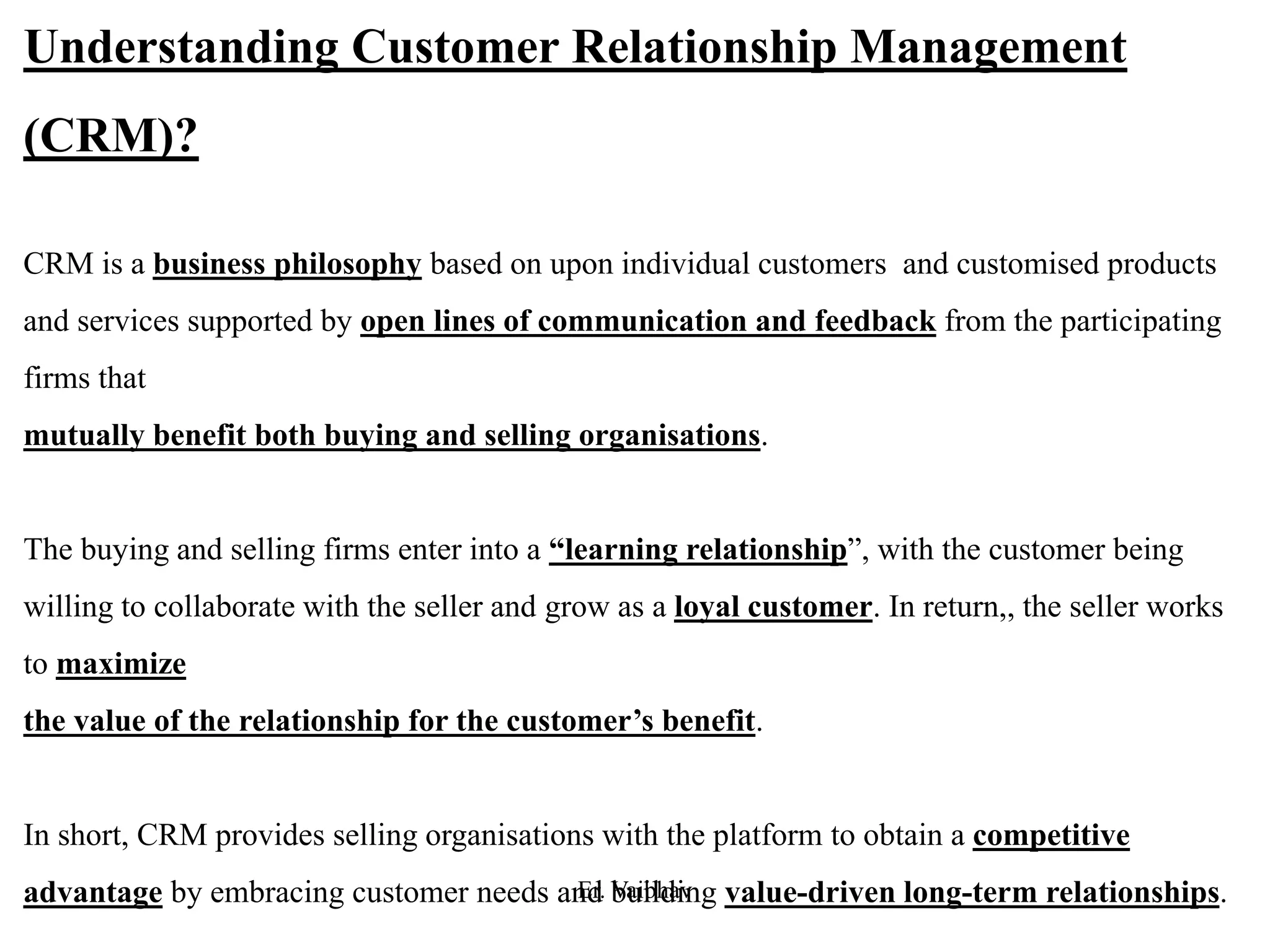 Customer relationship Management | PPT