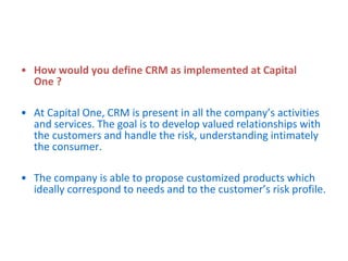 CRM at capital one | PPT