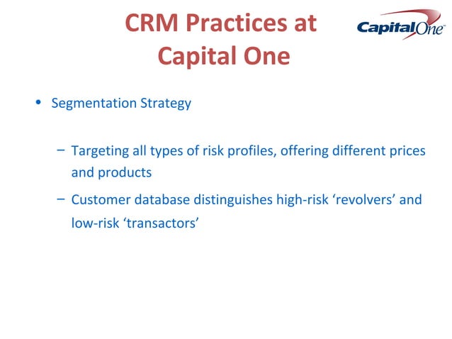 CRM at capital one | PPT