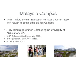 Crm at university of nottingham malaysia campus | PPTX | College Education | Education