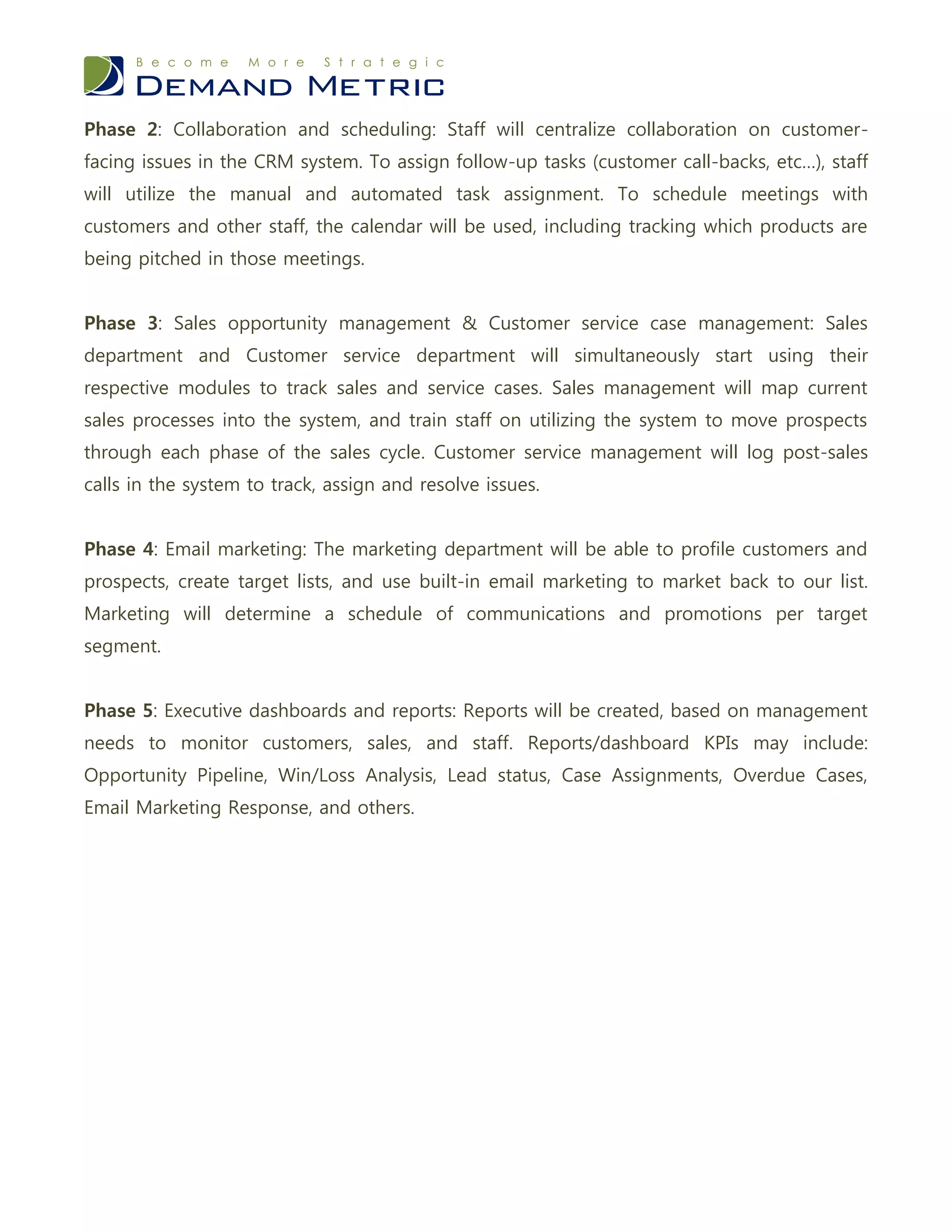 CRM Business Case Template | PDF