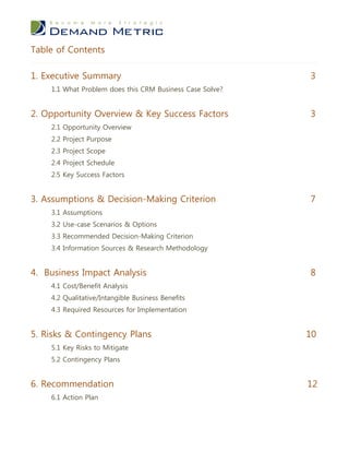 CRM Business Case Template | PDF