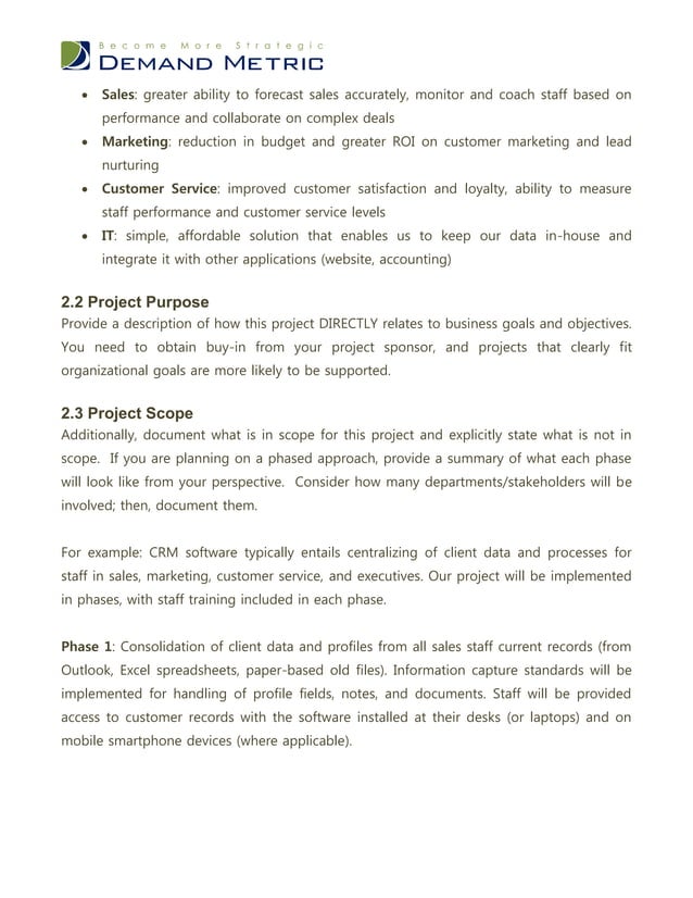 CRM Business Case Template | PDF