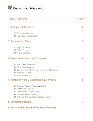 CRM Consulting Services RFP | PDF