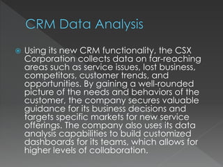 CRM Data Analysis at the CSX Corporation | PPTX
